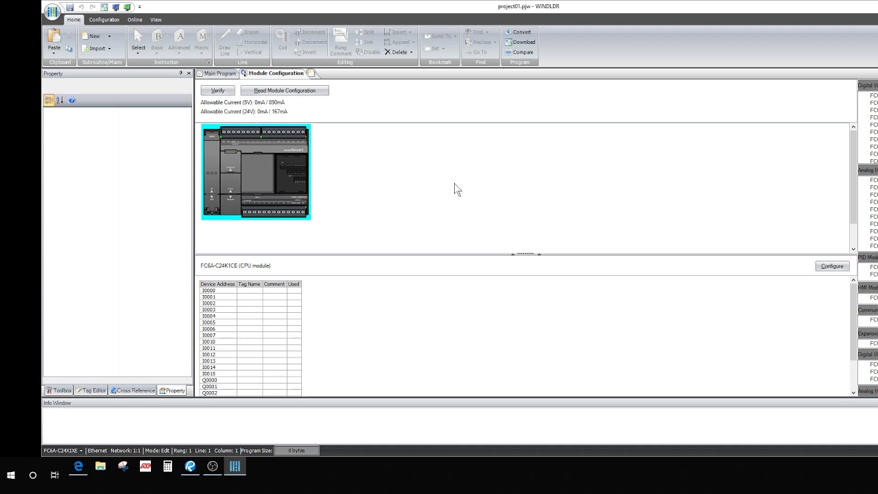 IDEC PLC Onboard Analog config - YouTube