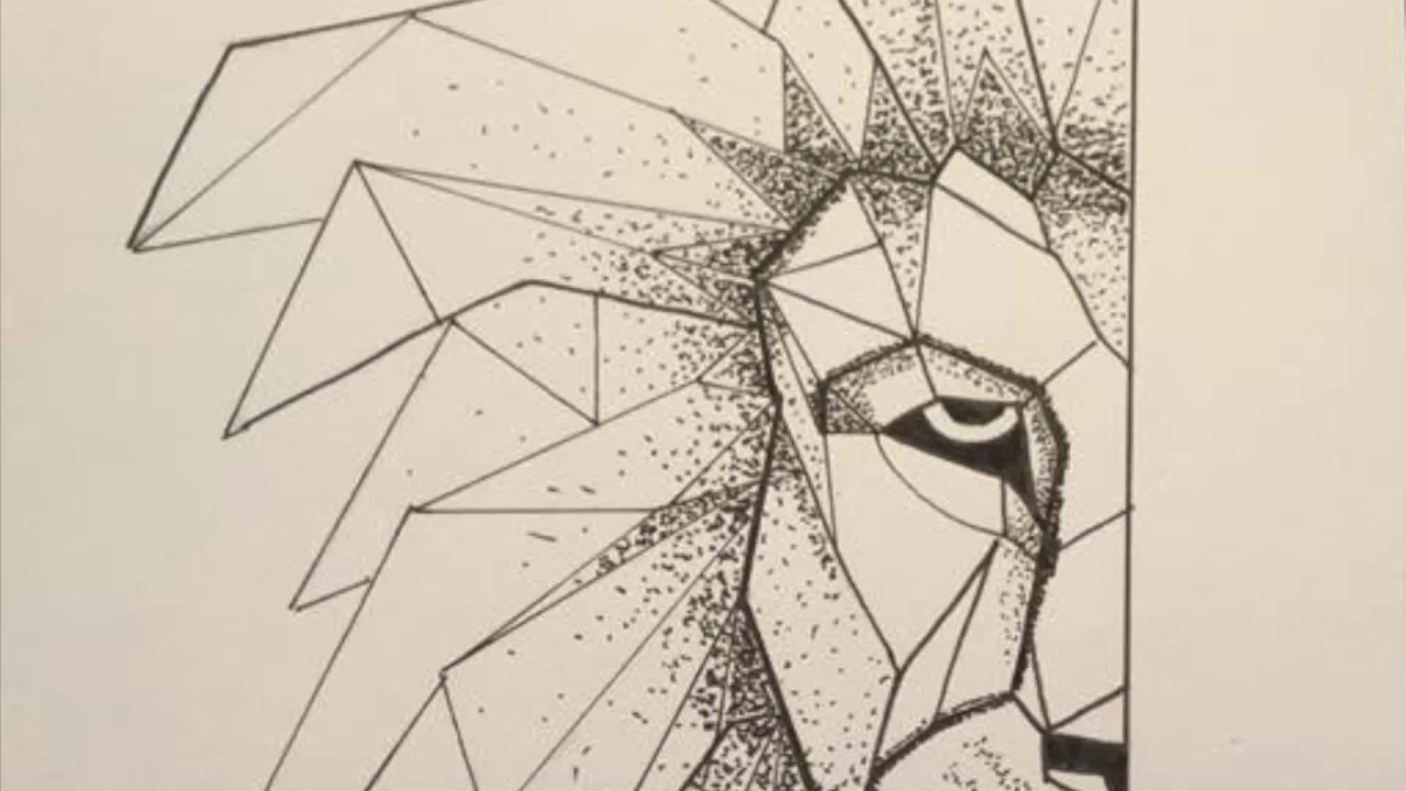 Franca tekent een geometrische leeuw - YouTube