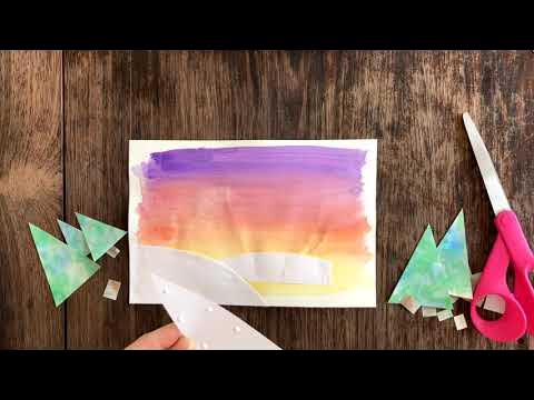 Winter Watercolor Landscape. Concepts of Space, Distance, Watercolor ...