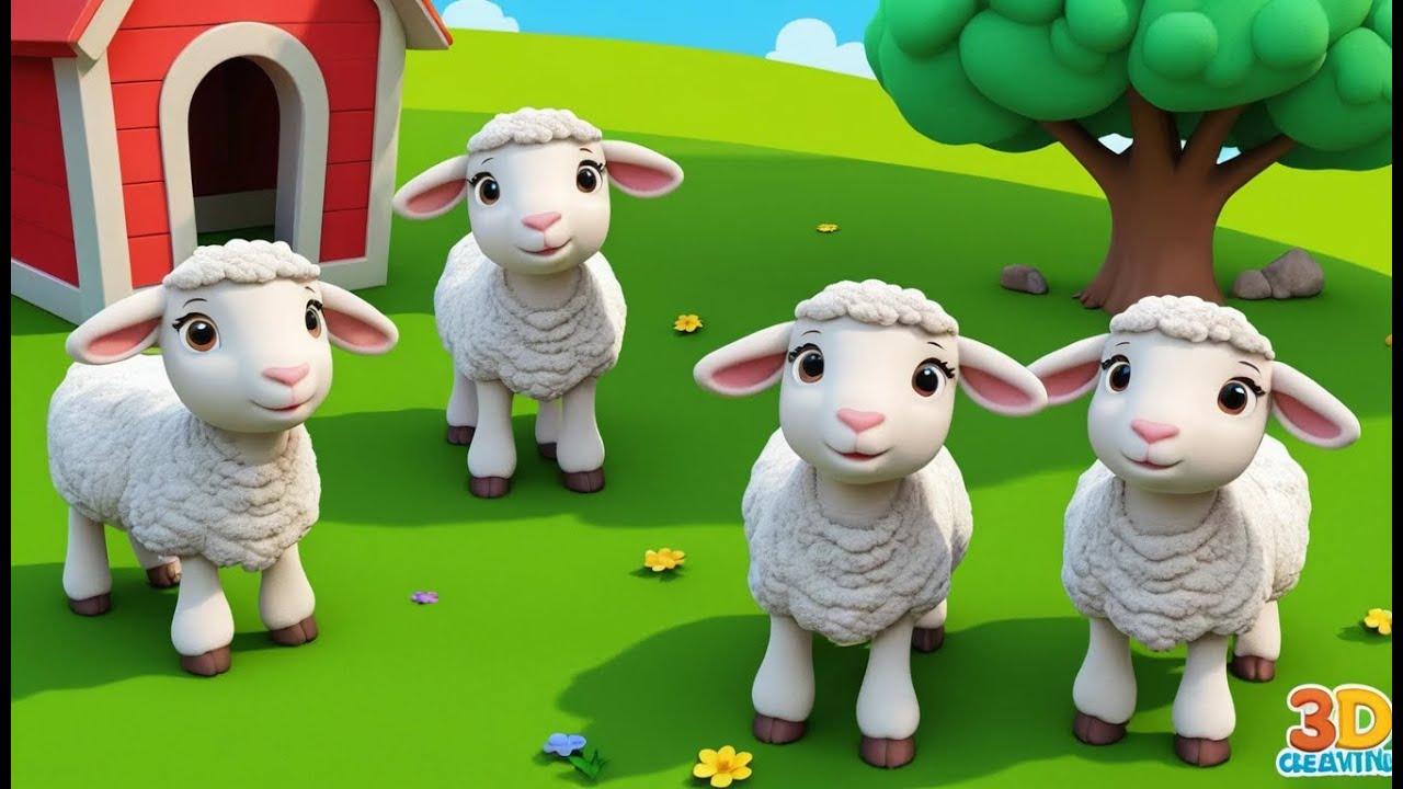 Three Little Lambs Play Hide and Seek 🐑🌿 | 3D Animated Nursery Rhyme ...