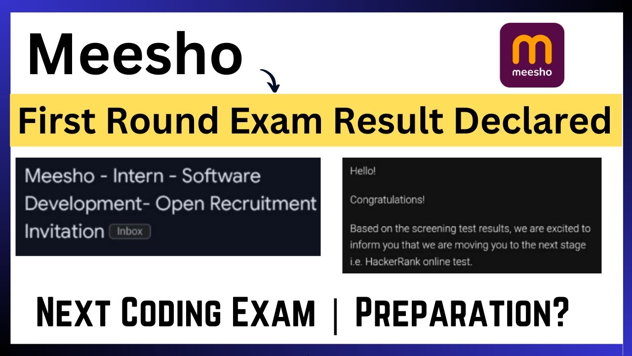Meesho First Round Result Declared | Next Online Coding Exam | PYQ ...