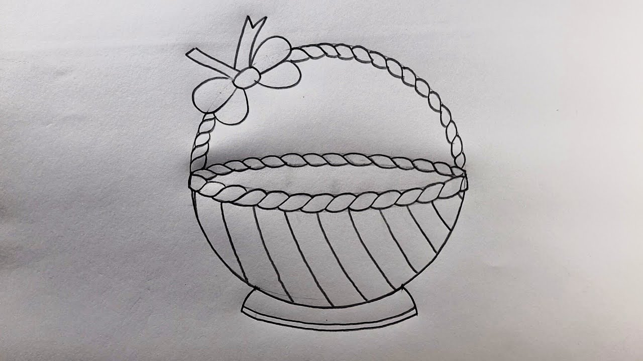 Fruit/Flower Basket Drawing in Simple Techniques || Voice Tutorial ...