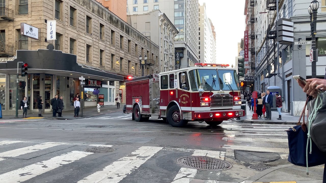 San Francisco Fire Department E1 @ O'Farrell St & Powell St San ...