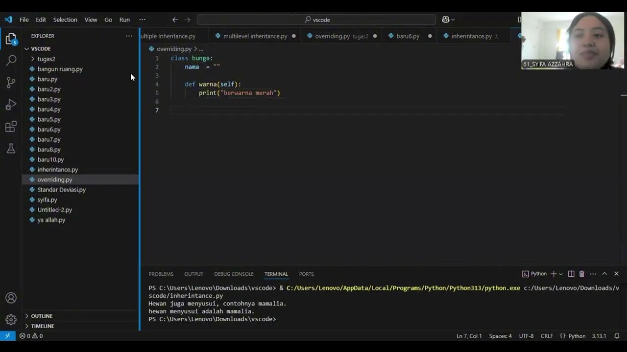 PEMOGRAMAN II - INHERITANCE/OVERRIDING/MULTIPLE INHERITANCE/MULTILEVEL INHERITANCE/MRO - YouTube