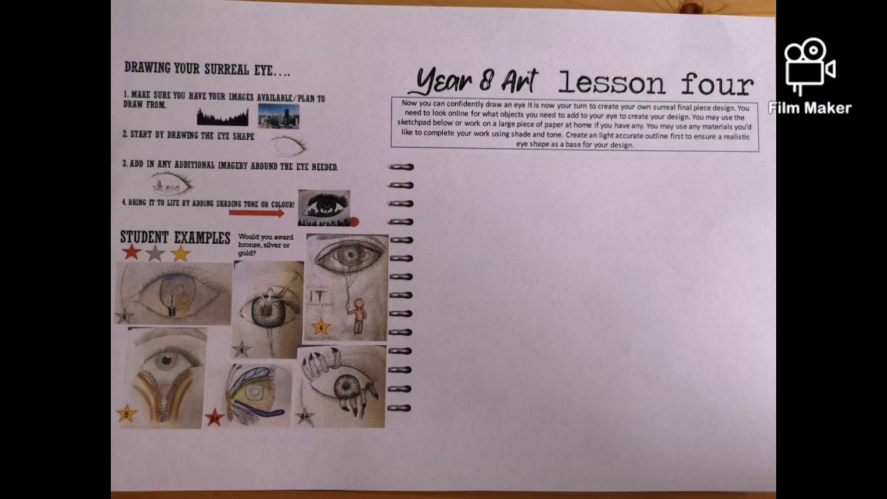 Ashfield School Art Year 8 Surrealism lesson 4 Surrealist eye final ...