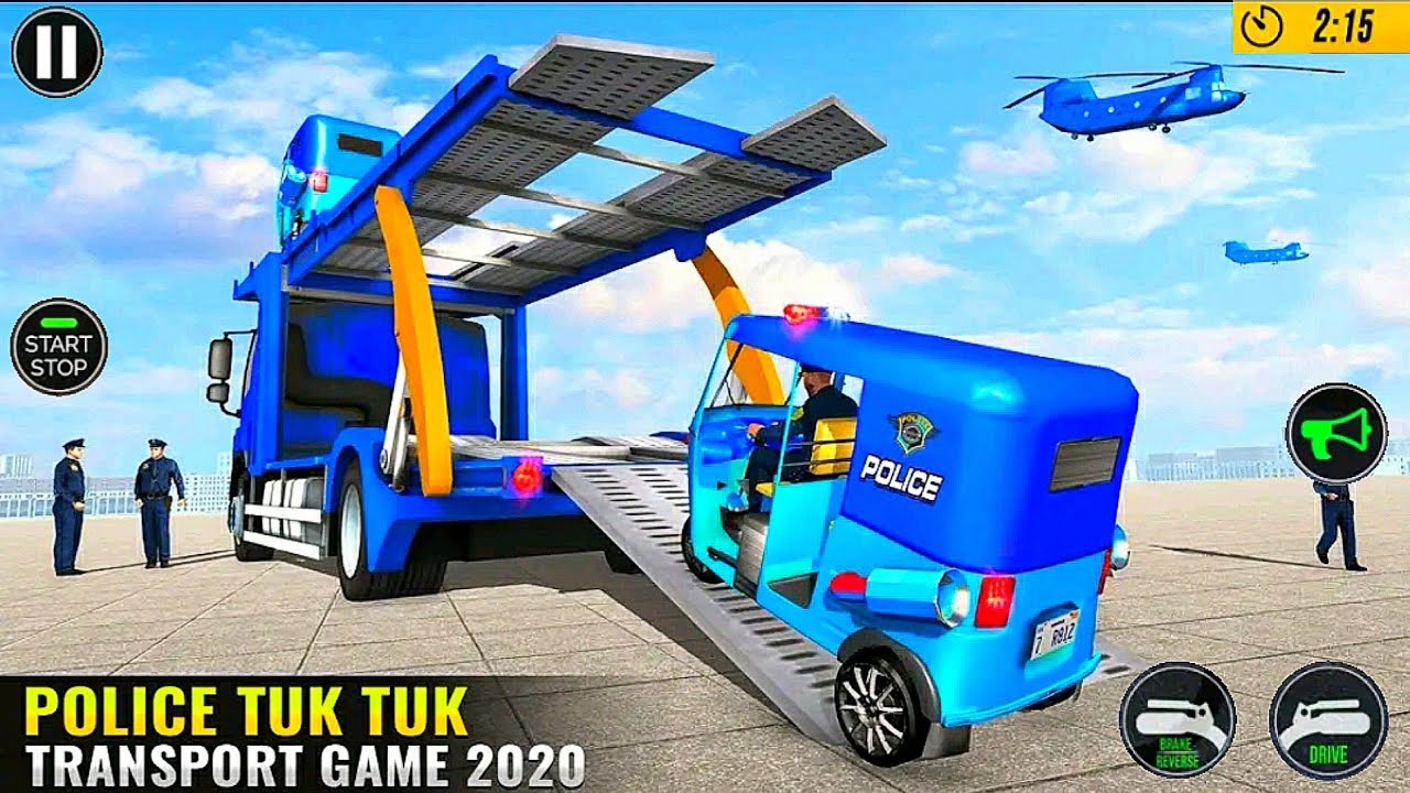 POLICE TUK TUK TRANSPORTER POLICE TRANSPORT GAMES | 🛺 POLICE TUK TUK ...