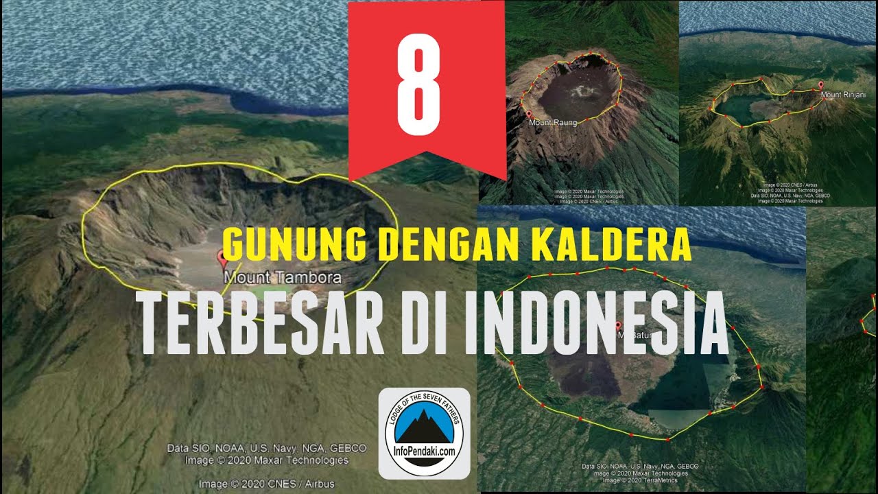 8 GUNUNG DENGAN KALDERA TERBESAR DI INDONESIA - YouTube