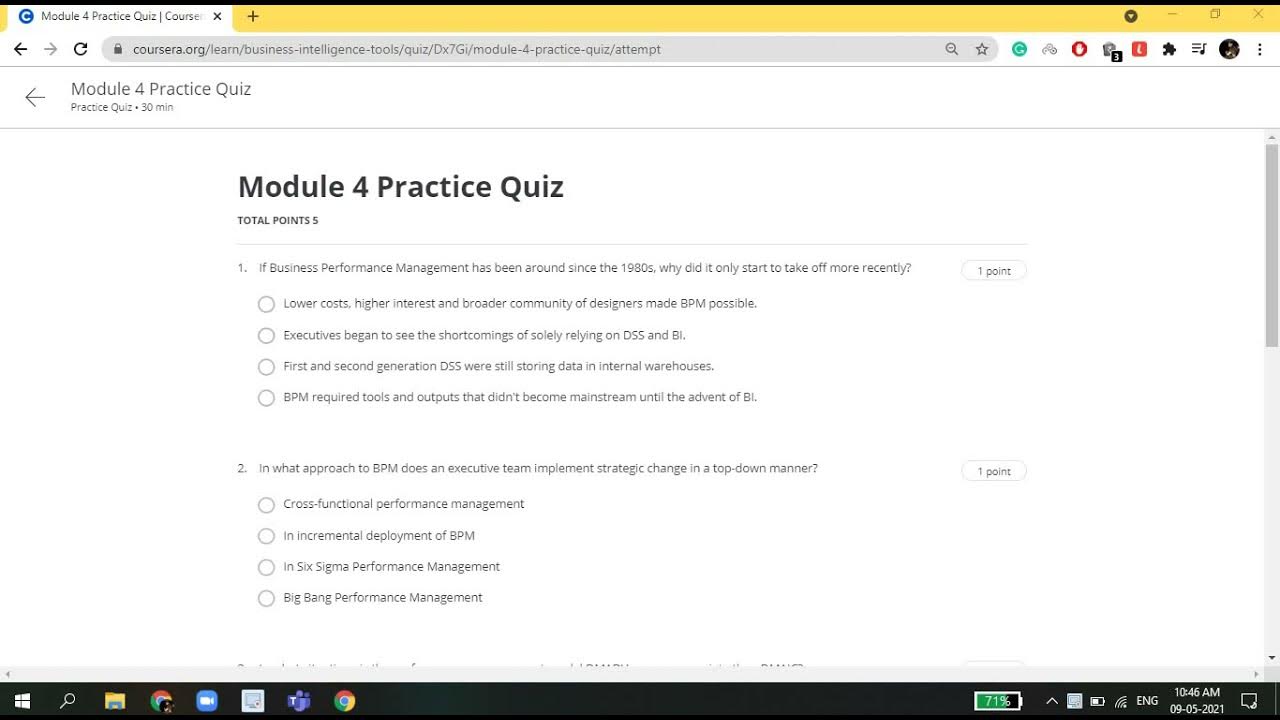 Business Intelligence Concepts, Tools, and Applications | Coursera Quiz ...