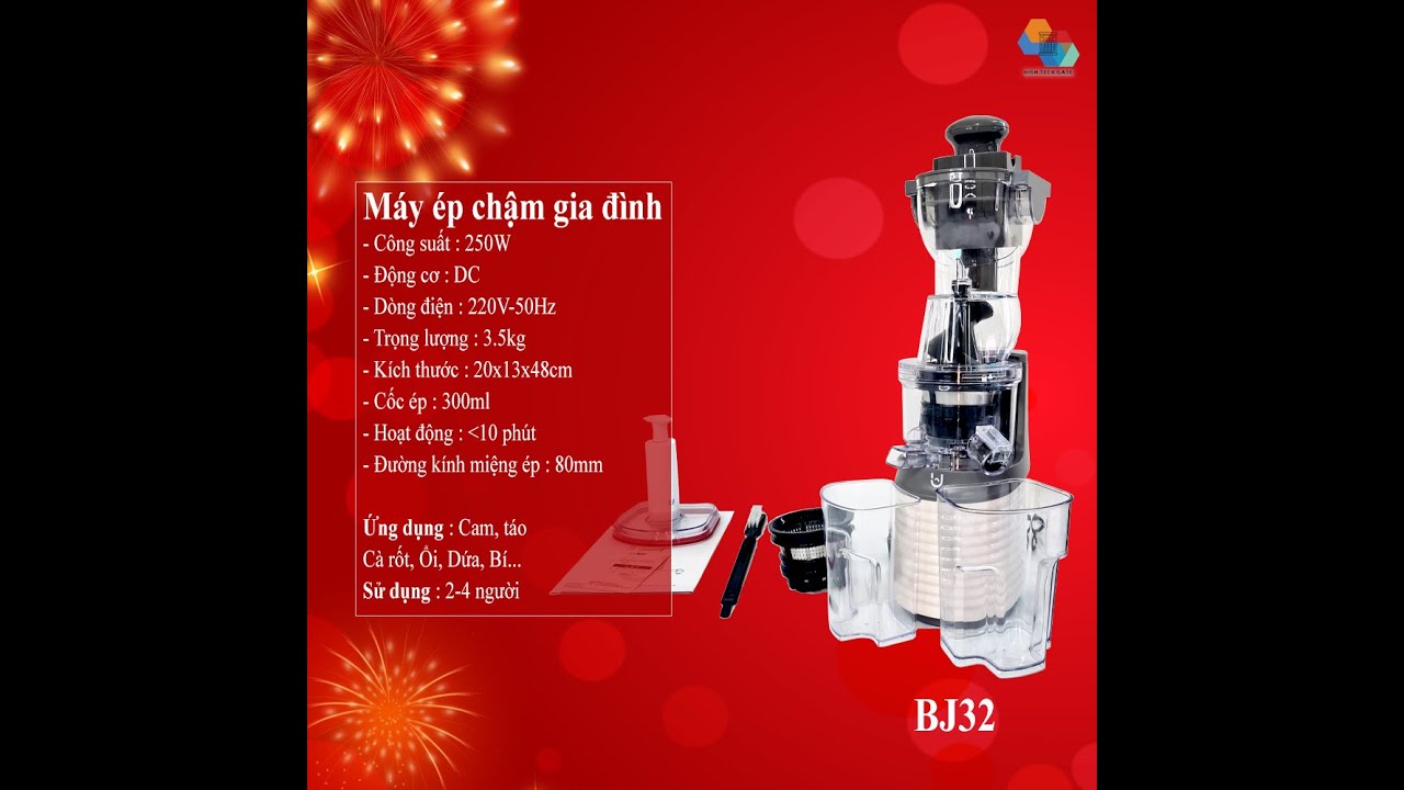 Máy Ép Chậm Xiaomi BUD BJ31/32 ÉpTrái Cây, Hoa Quả Gia Đình, 3 màu ...