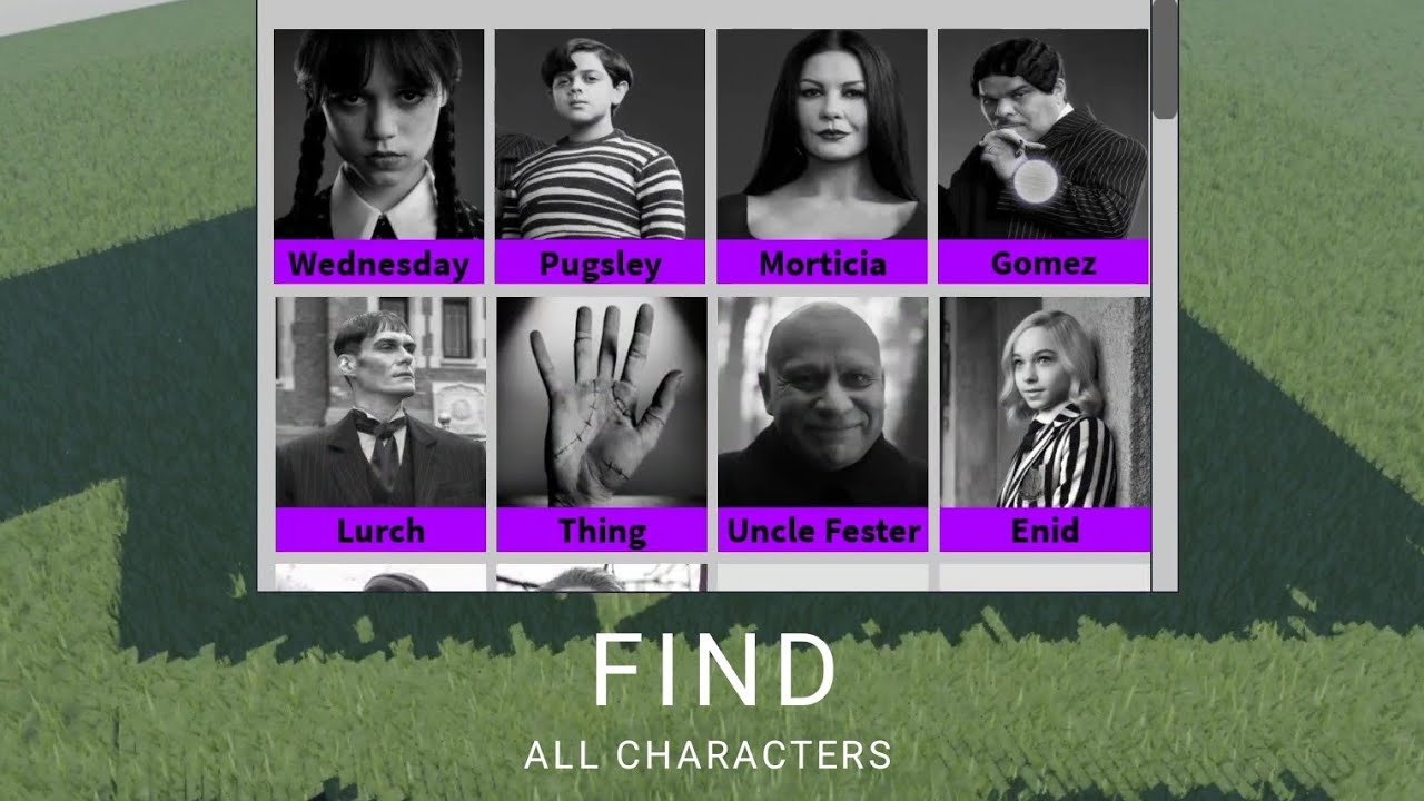 FIND ALL CHARACTERS IN FIND THE WEDNESDAY ROBLOX - YouTube