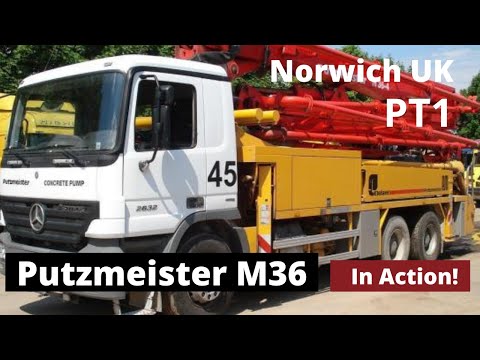 Putzmeister m36 concrete pump at play! part 1. - YouTube