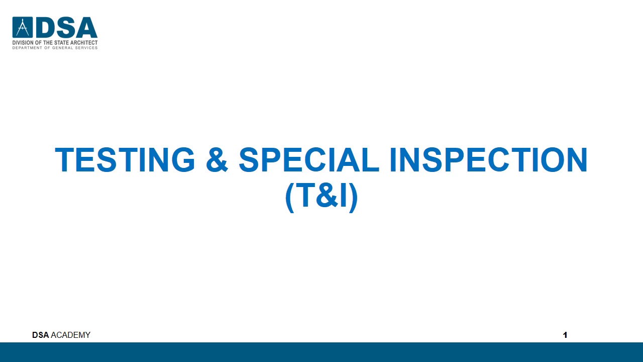 DSA Testing and Special Inspection - YouTube