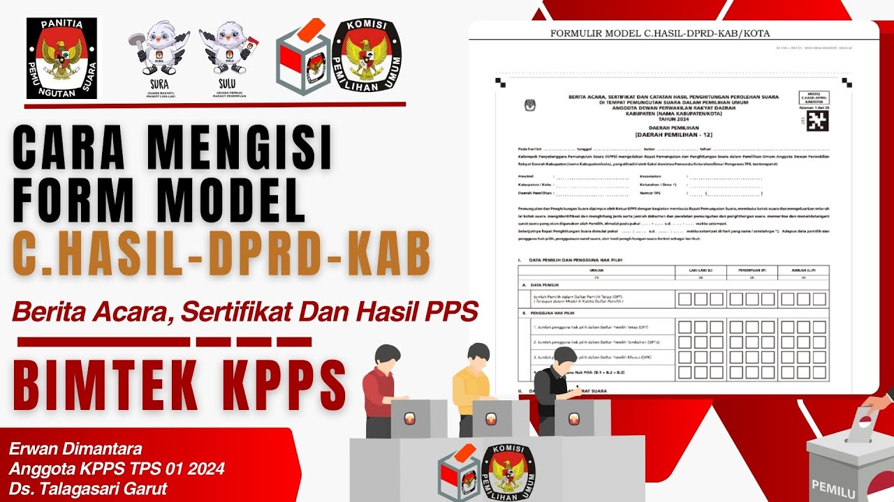 Cara mengisi form C.Hasil-DPRD-KAB/KOTA PEMILU 2024 Oleh KPPS - YouTube