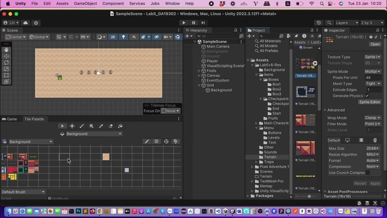 Hướng dẫn tạo UI bằng Tilemap, Tilemap collider xử lý va chạm - YouTube