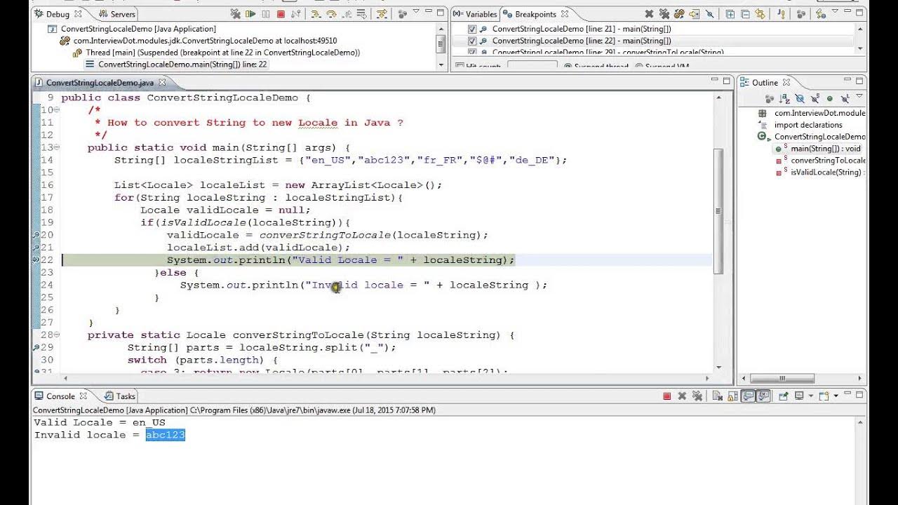 HOW TO CONVERT STRING TO NEW LOCALE JAVA DEMO - YouTube
