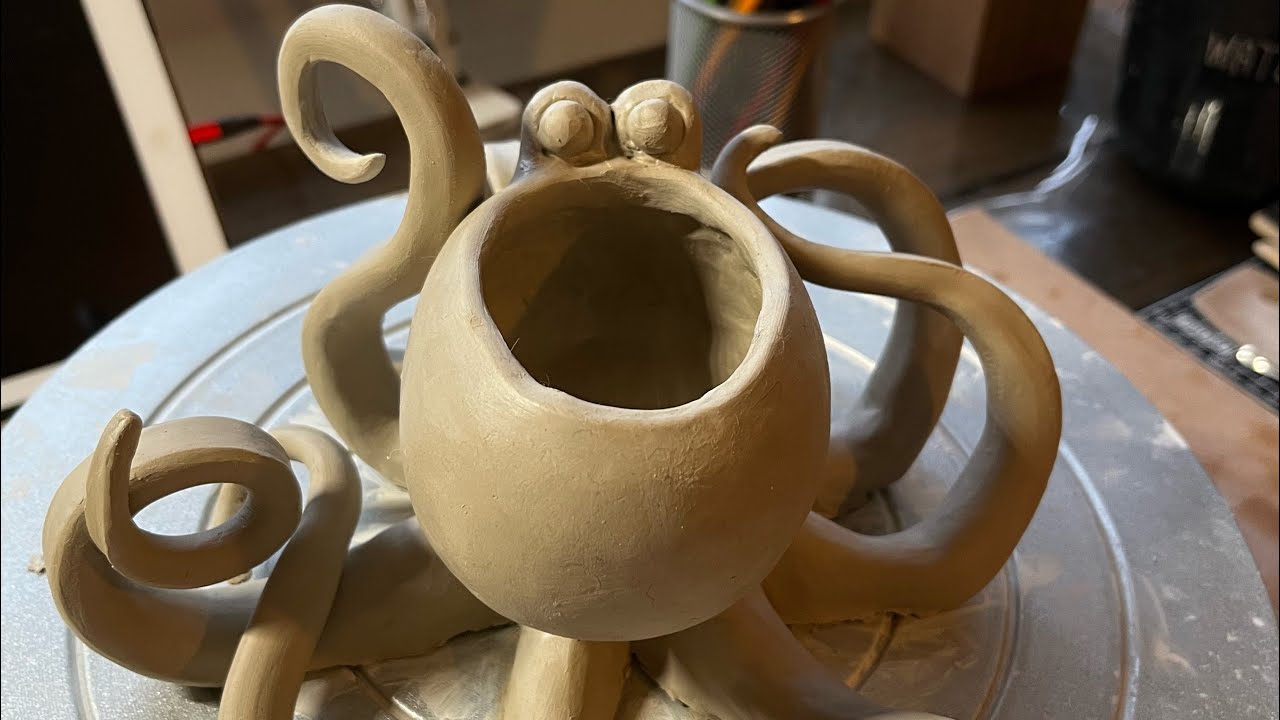 Creating an Octopus Candle Holder from air dry clay (Part 1) - YouTube