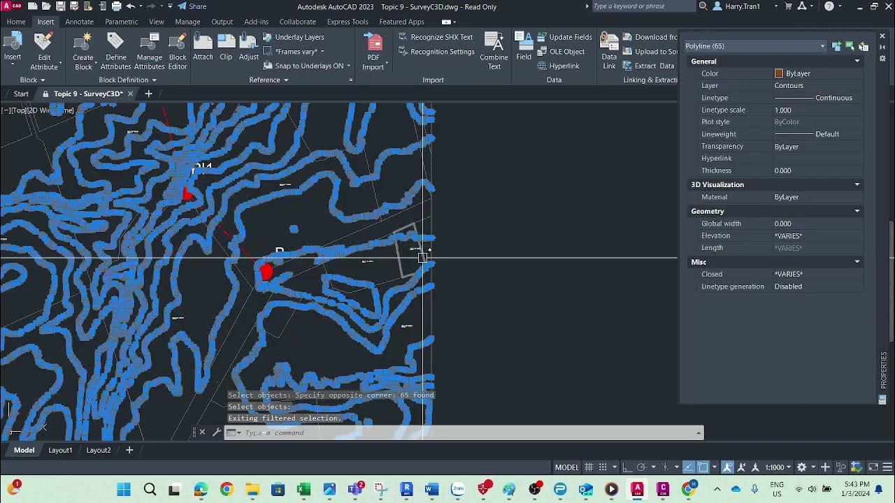 C3D Create a surface from contours - YouTube