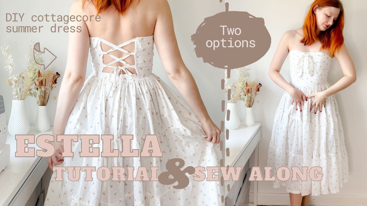 How to Sew a romantic cottagecore dress // Sewing pattern // Estella ...