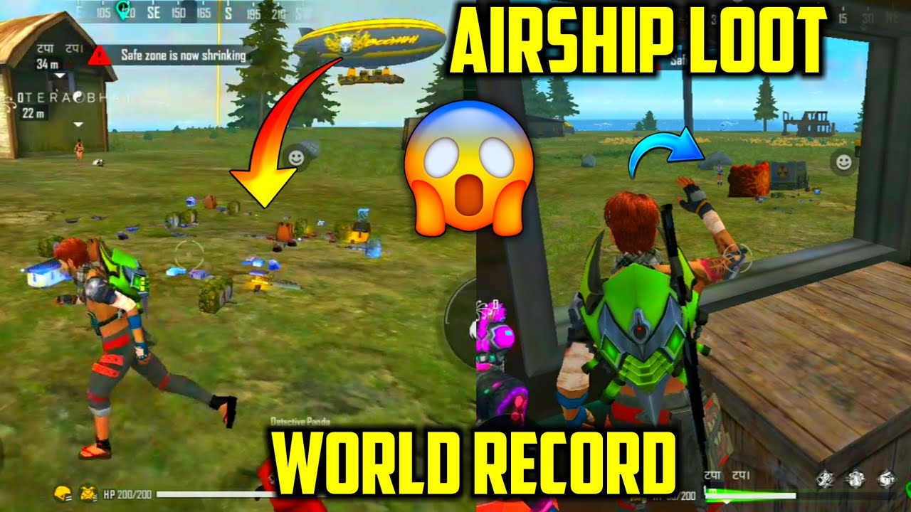 FREE FIRE AIRSHIP LOOT WORLD RECORD😱|| GARENA FREE FIRE - YouTube
