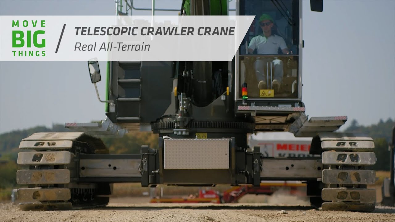 Telescopic crawler crane - Real all-terrain - YouTube