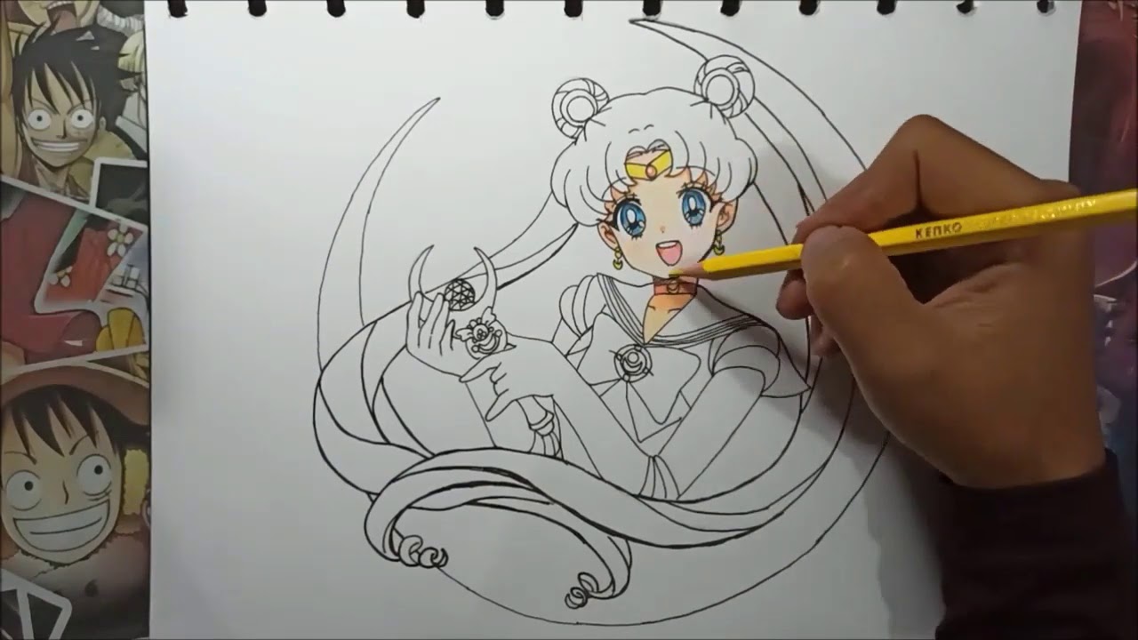 Drawing Usagi Tsukino From Anime SailorMoon - YouTube