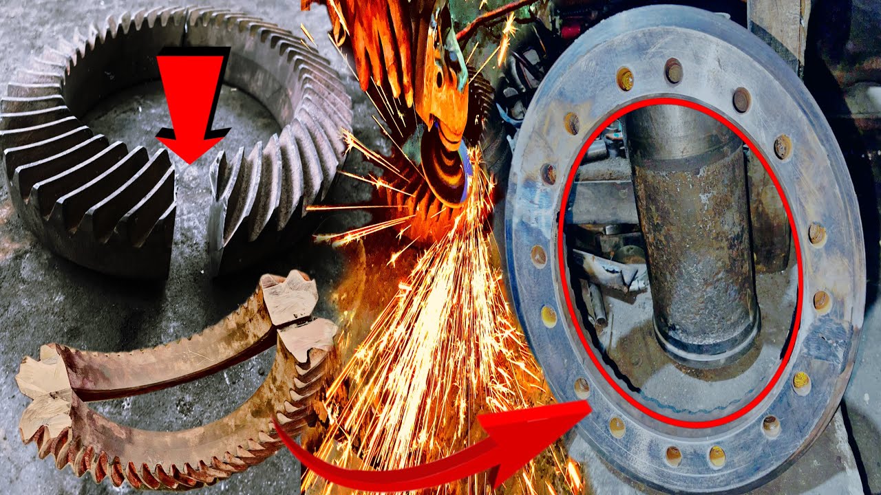 how to repairing crown wheel and pinion|restoration broken differential ...