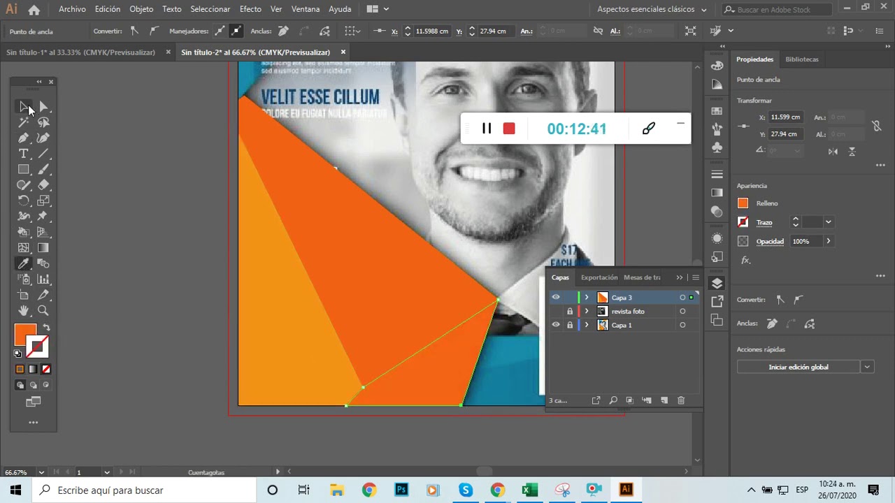 practica 7 illustrator organizar capas practica de portada - YouTube