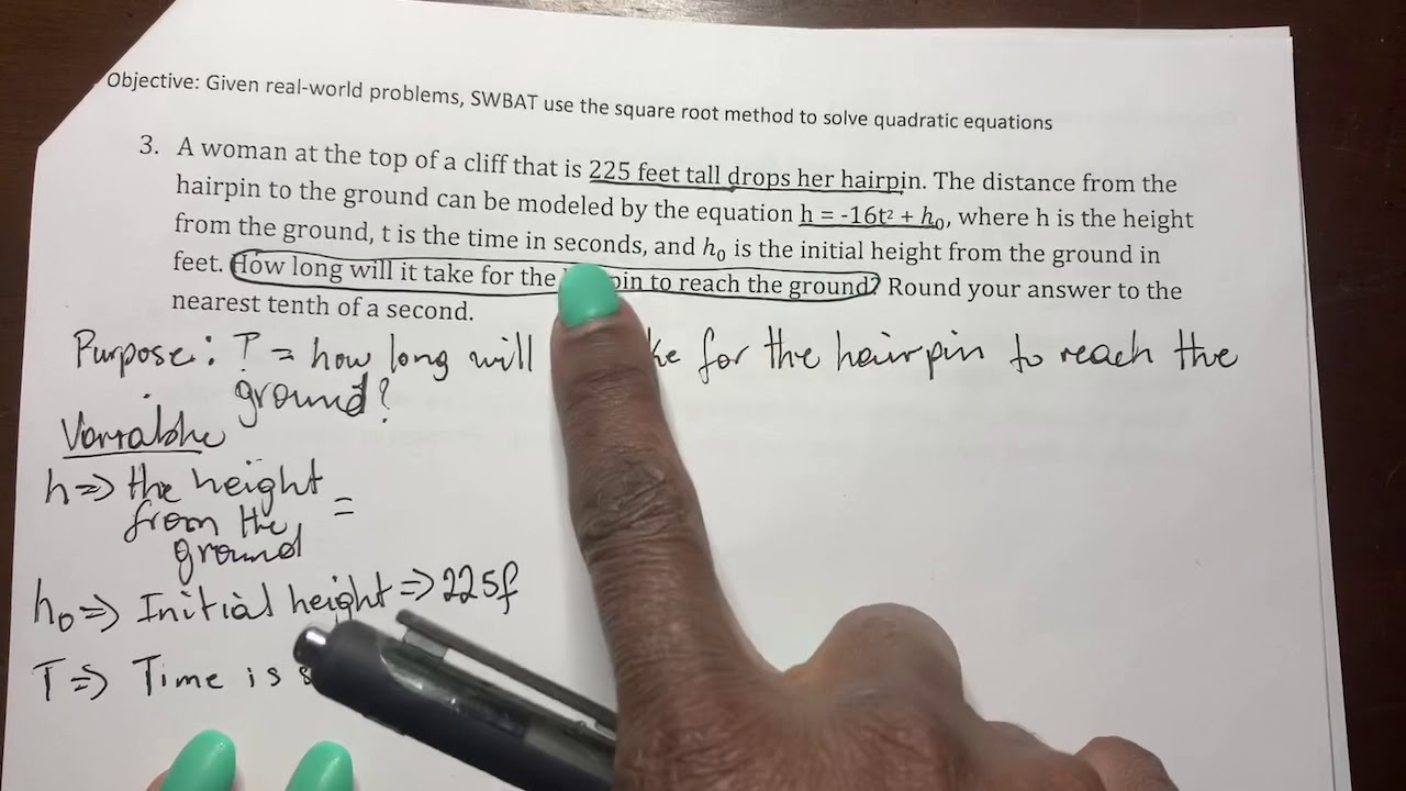 Solving a Real-world Problem using the Square Root Method - YouTube