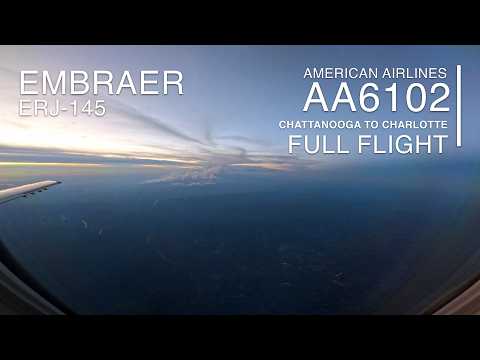 4K Full Flight Experience | American Airlines Embraer ERJ-145 from Chattanooga to Charlotte (AA6102)