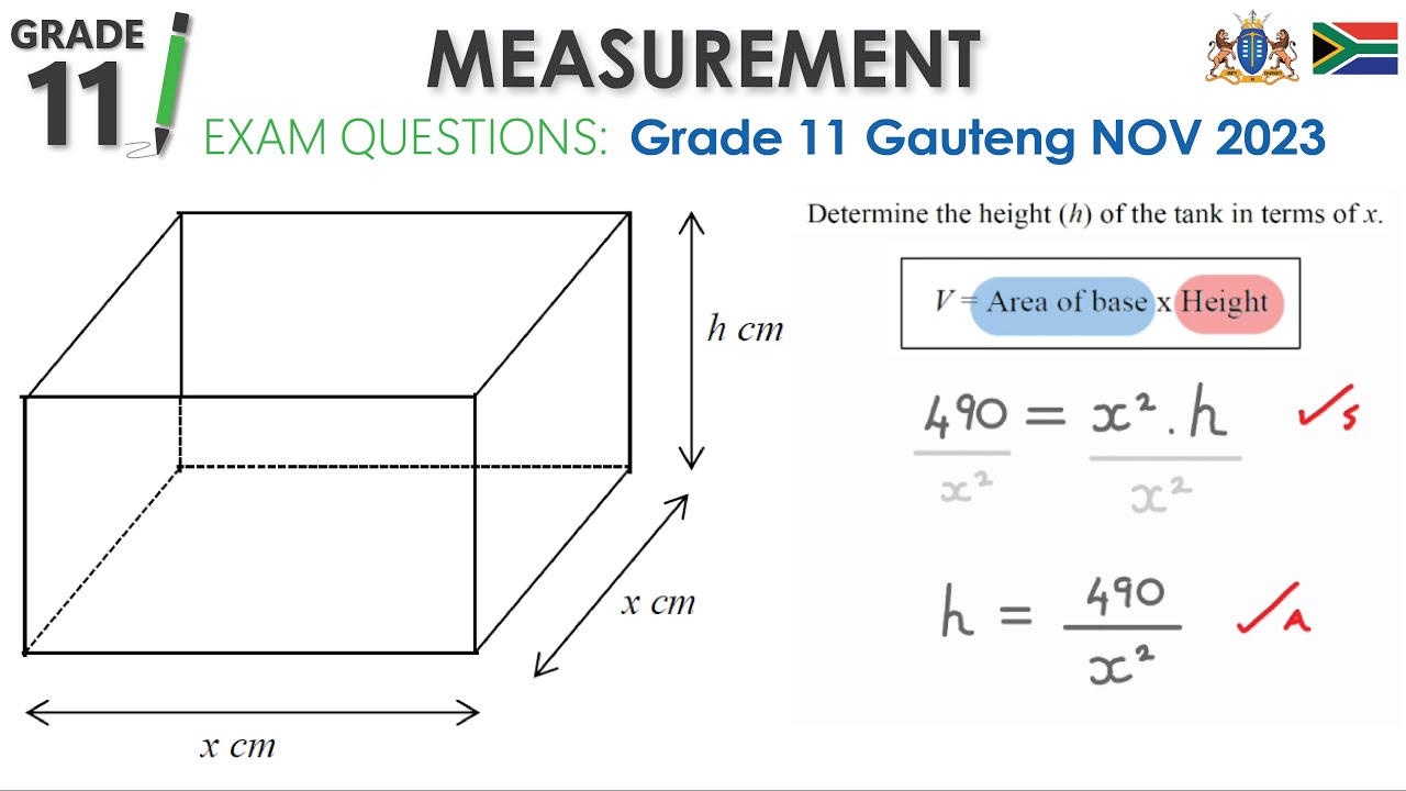 Grade 11 Measurement | Exam Questions | G11 Gauteng Nov 2023 P2 - YouTube