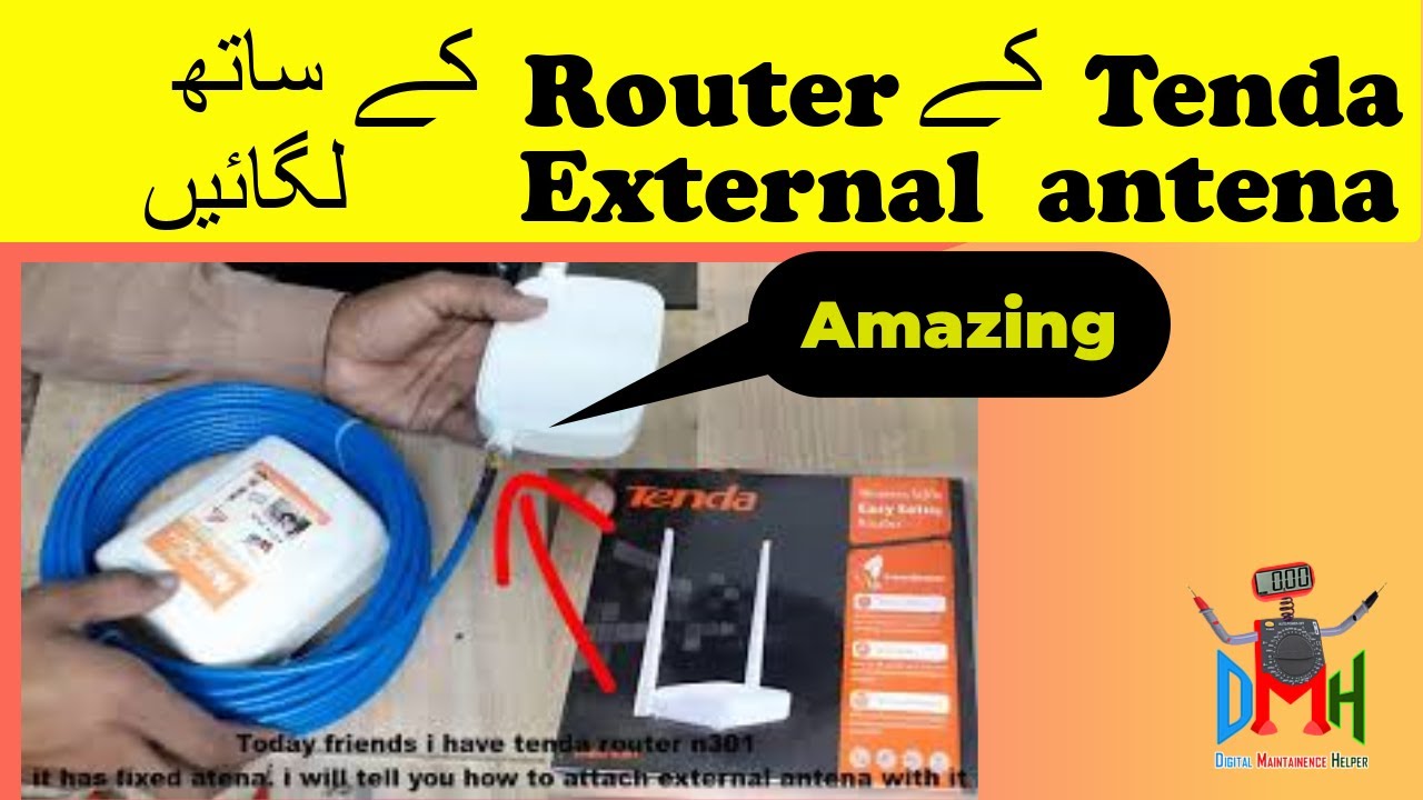How to attach external antenna to a router with fixed antenna - YouTube