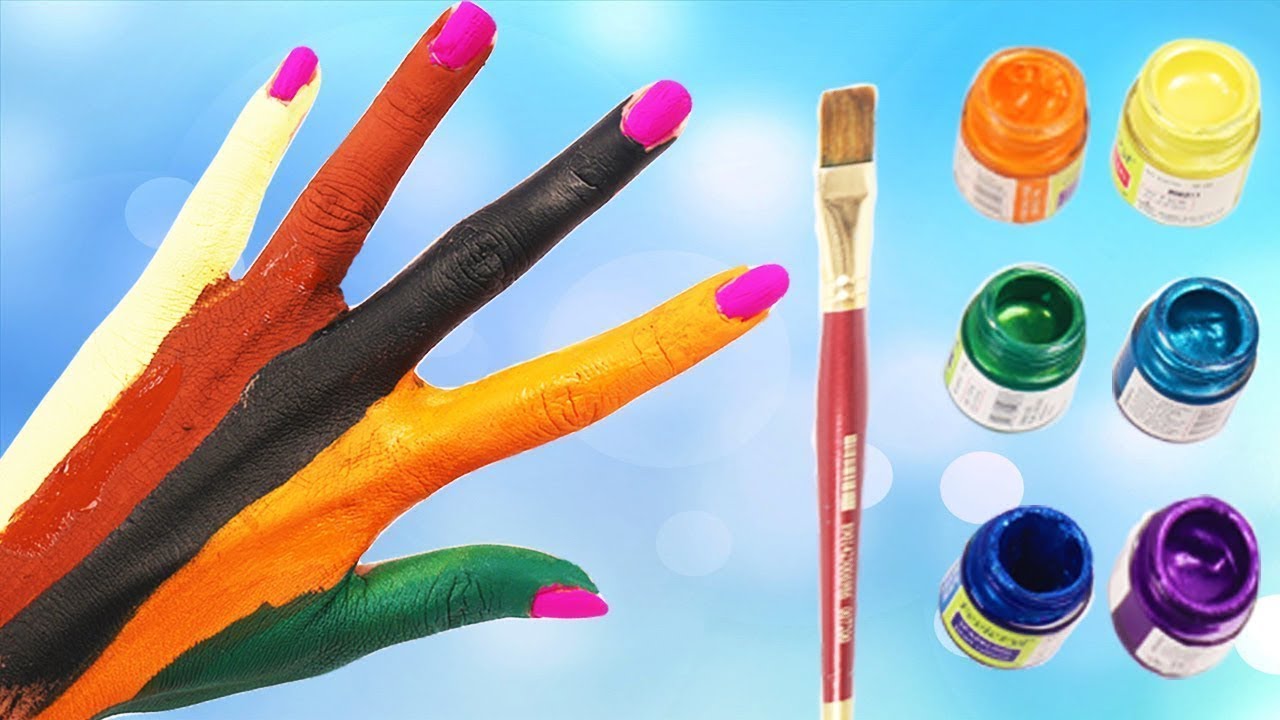 Learn Colors for Kids with Hand Painting & Colorful Paints - YouTube