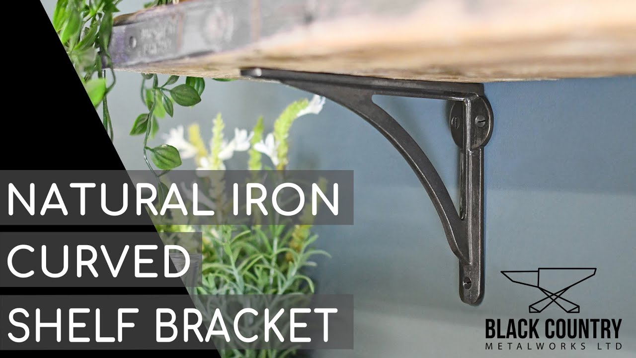 Natural Iron Curved Shelf Bracket 14 x 18cm - YouTube