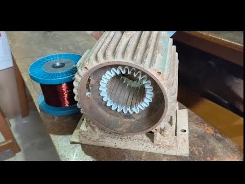 2hp single phase motor complete winding . - YouTube