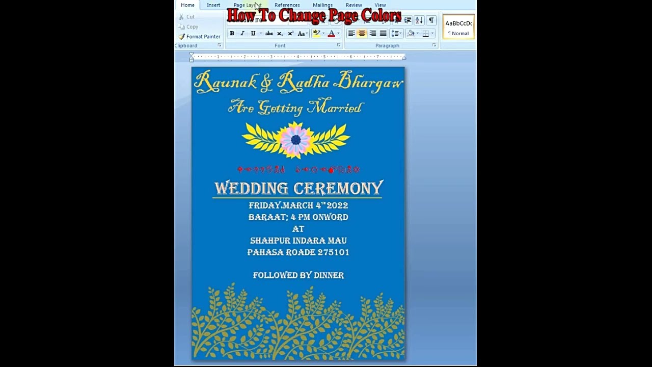 Wedding Ceremony How To Make Married Invetation Card On Microsoft Word Wedding Ceremony How To Make Married Invetation Card On Microsoft Word