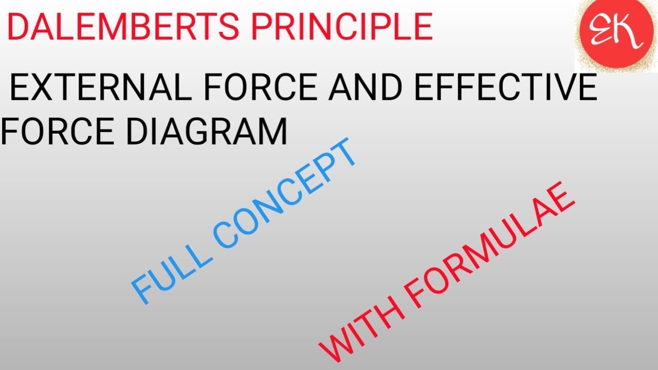 FULL CONCEPT OF D'ALEMBERT'S PRINCIPLE,EXTERNAL AND EFFECTIVE FORCE ...