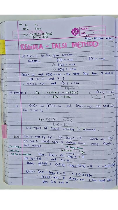 Regula Falsi Method & question - Solution of Algebraic & Transcendental ...