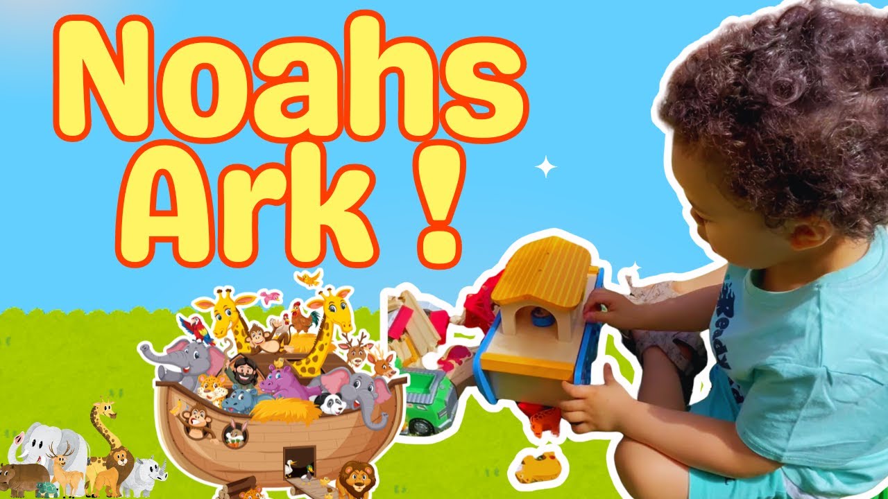 Fun Toddler Pretend Play with Wooden Noah's Ark Animal Play Set - YouTube