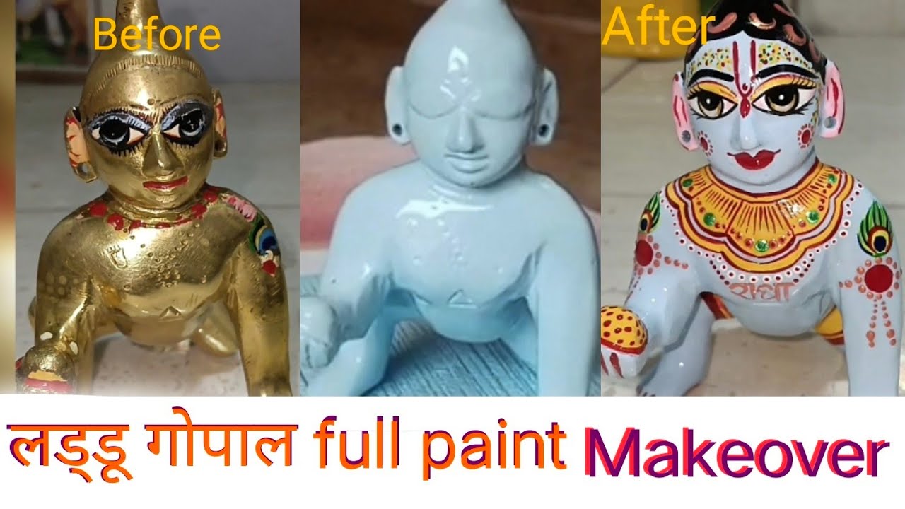 Blue Laddu Gopal Full Paint Makeover || #laddugopal ...