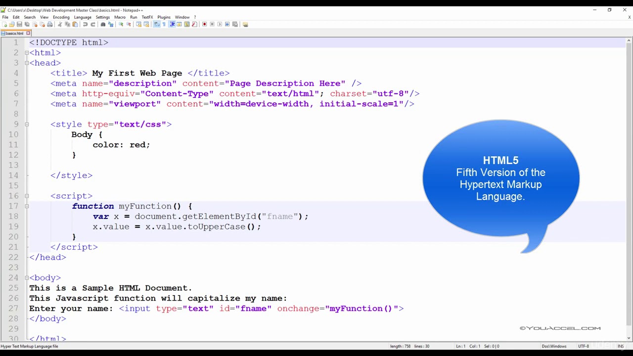 Basic Structure of a Web Page - YouTube