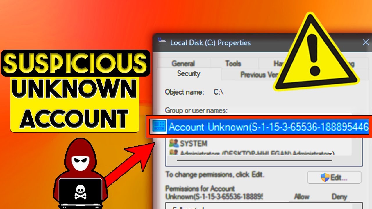 Suspicious Account Unknown | Windows 11 Security Risk | Delete it or ...