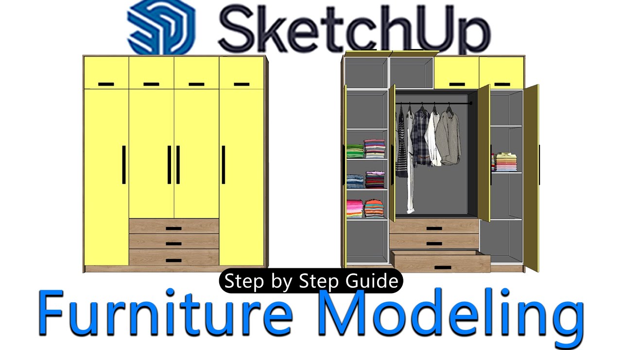 How to model Wardrobe in SketchUp - YouTube