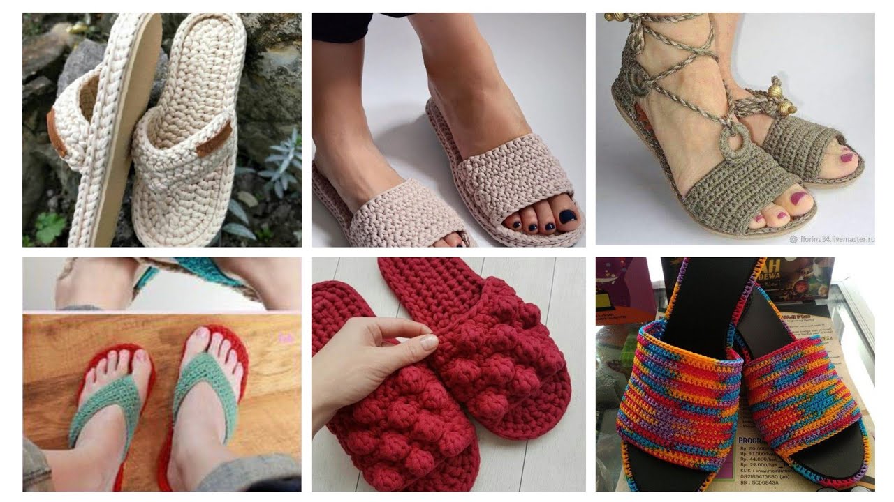 fabulous women foot wear collection 2k22/ crochet foot wear slippers ...