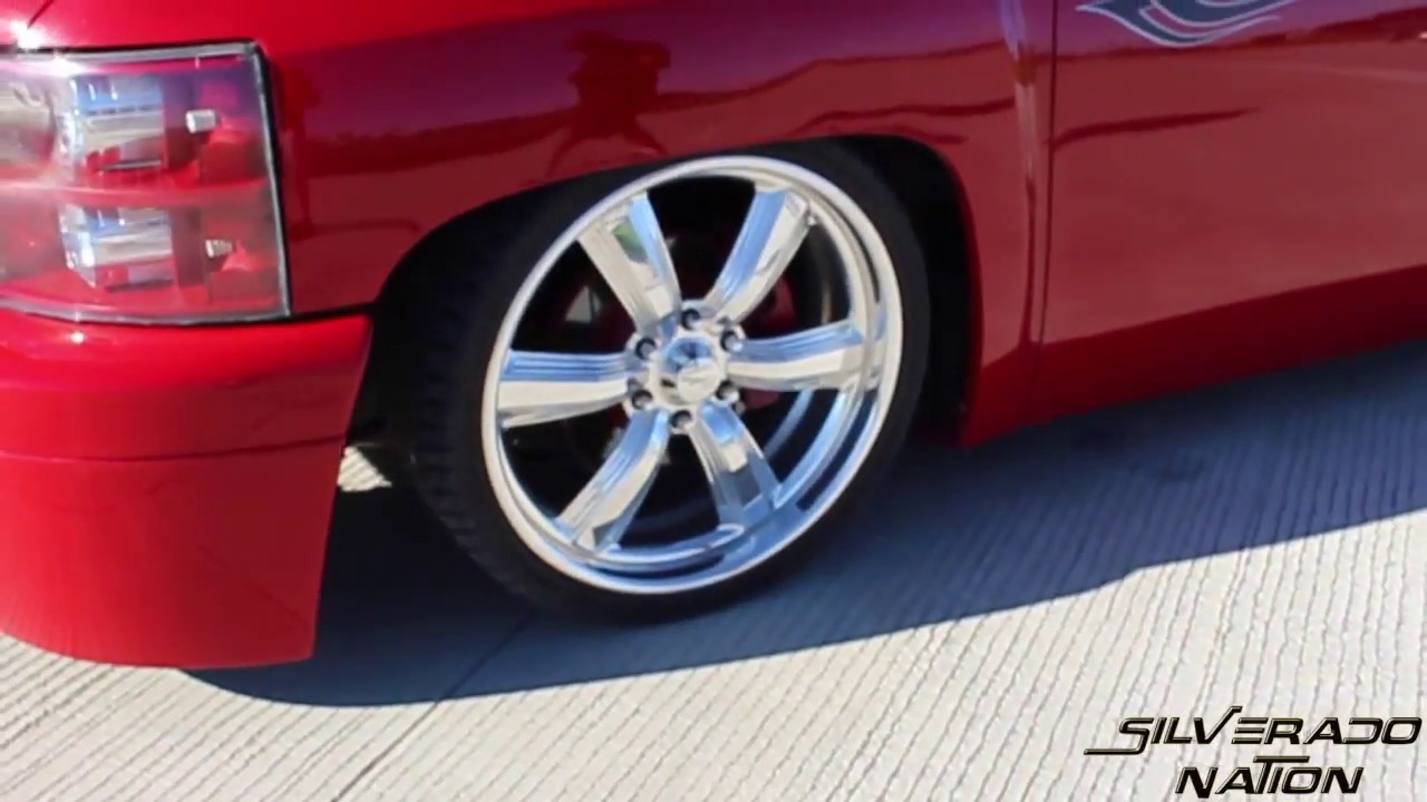 Slammed Silverado on billets walkaround - YouTube