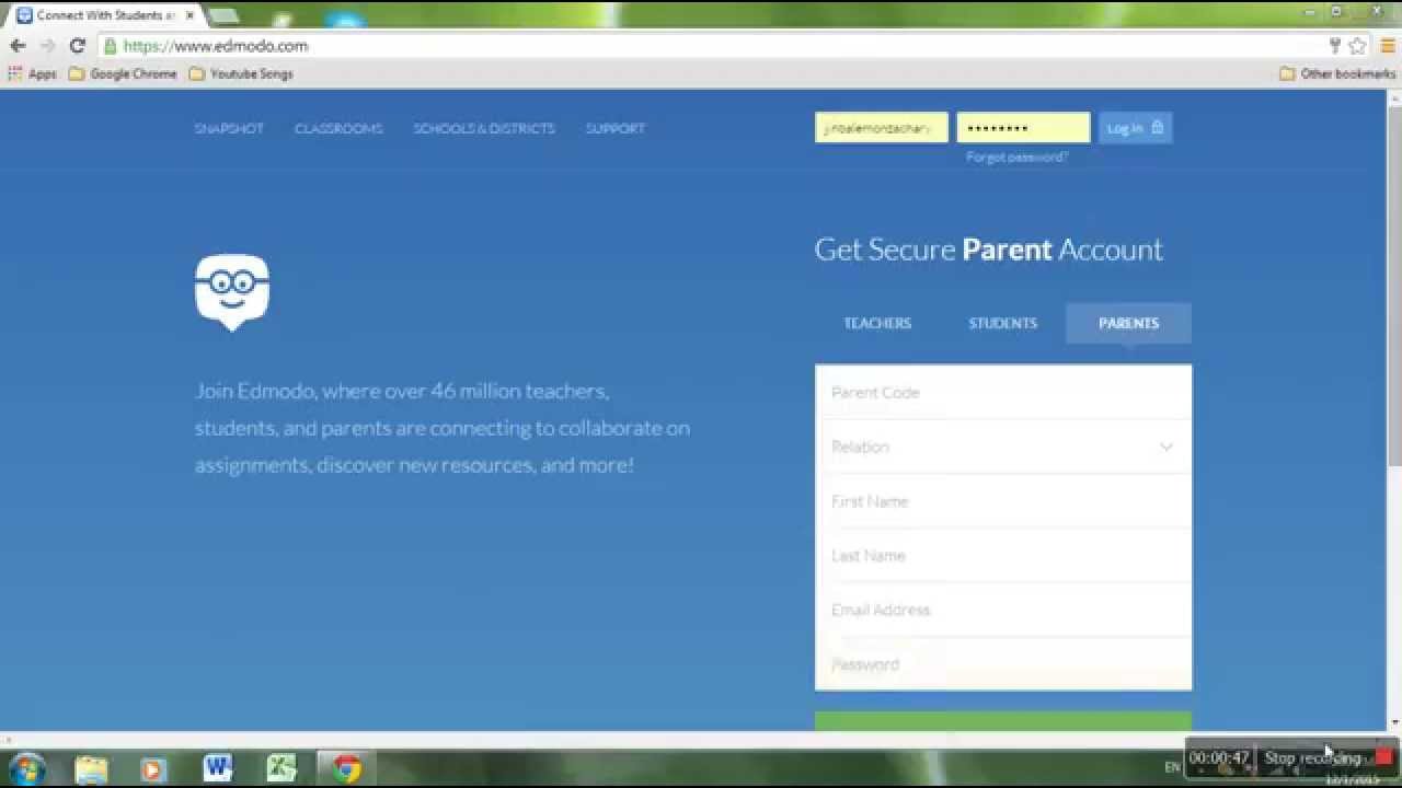 How to create a Parent Account on Edmodo - YouTube