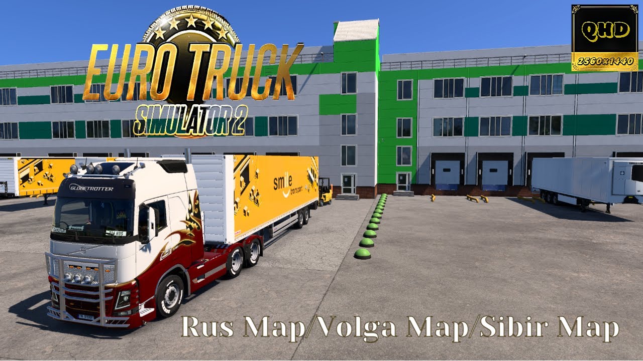 Euro Truck Simulator 2. Rus Map / Volga MAP / Sibir Map. ‬На DD базе Moza R5. - YouTube