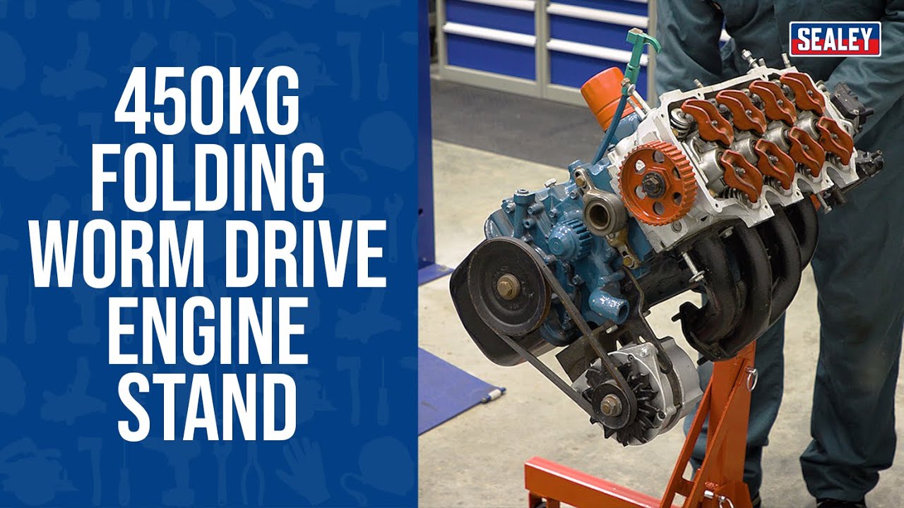 Sealey 450kg Folding Worm Drive Engine Stand - ES480D - YouTube