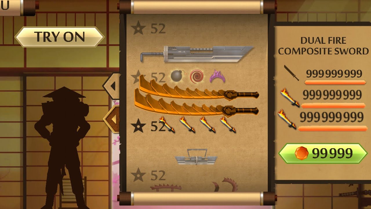 Shadow Fight 2 The Most Powerful Dual Fire Composite Sword - YouTube