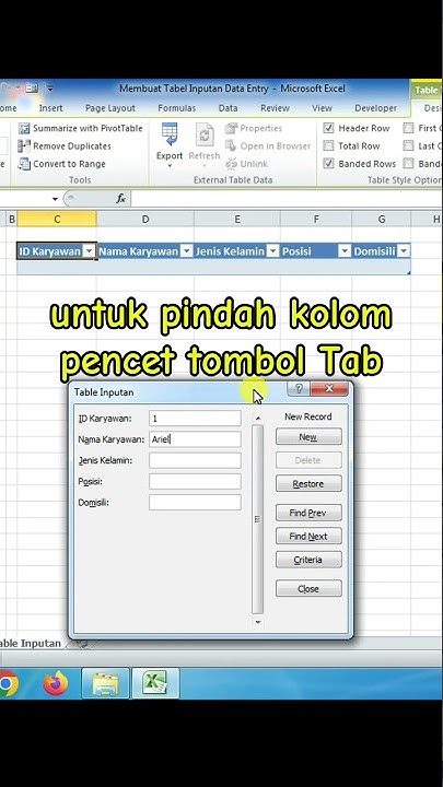 cara membuat tabel data entry - YouTube