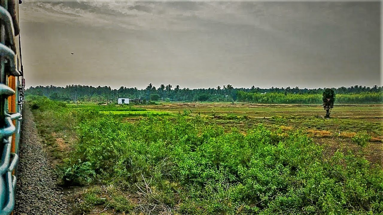 Train through the KAVERI delta plains | Karur to Erode | Indian ...